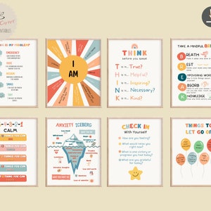 Set of 30 Calming Corner Posters,coping Techniques Wall Art for Kids ...