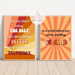 Set of 10 Retro Growth Mindset Poster, Groovy Classroom Display ...