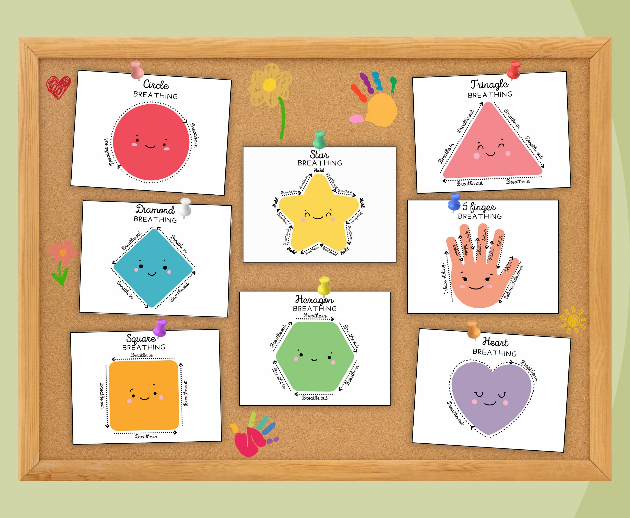 Shape Breathing Activities for Kids, Mindfulness Breathing, Finger ...