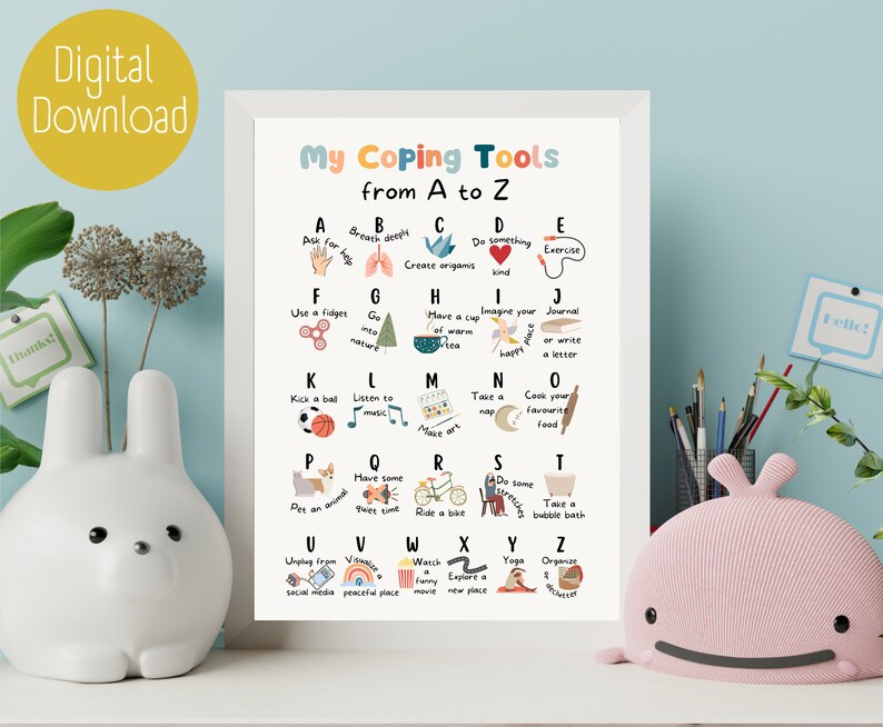 My Coping Tools Alphabet Printable Calming Techniques Poster - Etsy