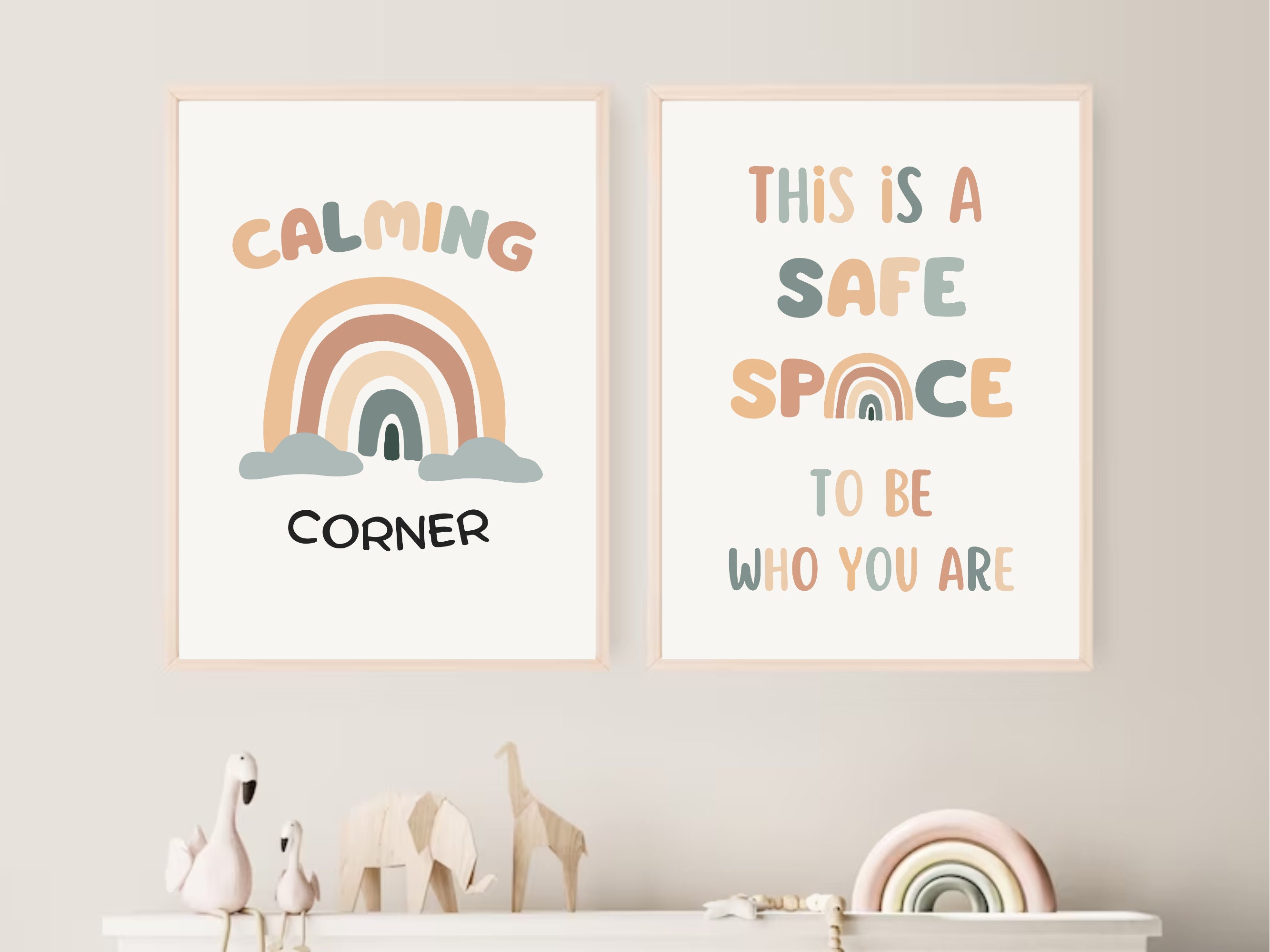 Set of 16 Soft Boho Calming Corner Posters, Coping Techniques Wall Art ...
