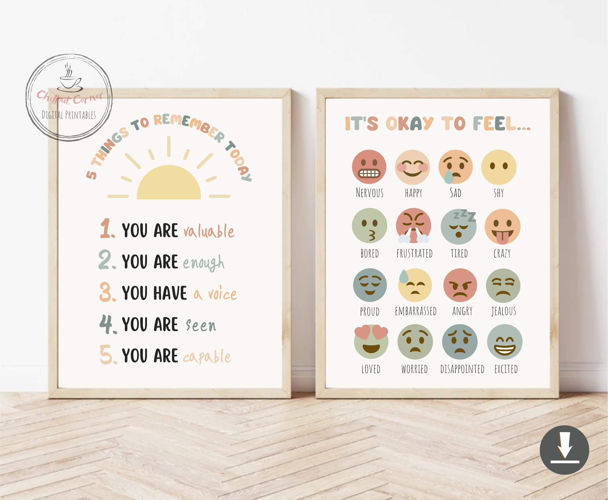 Set of 6 Soft Boho Calming Corner Posters Coping Techniques - Etsy UK