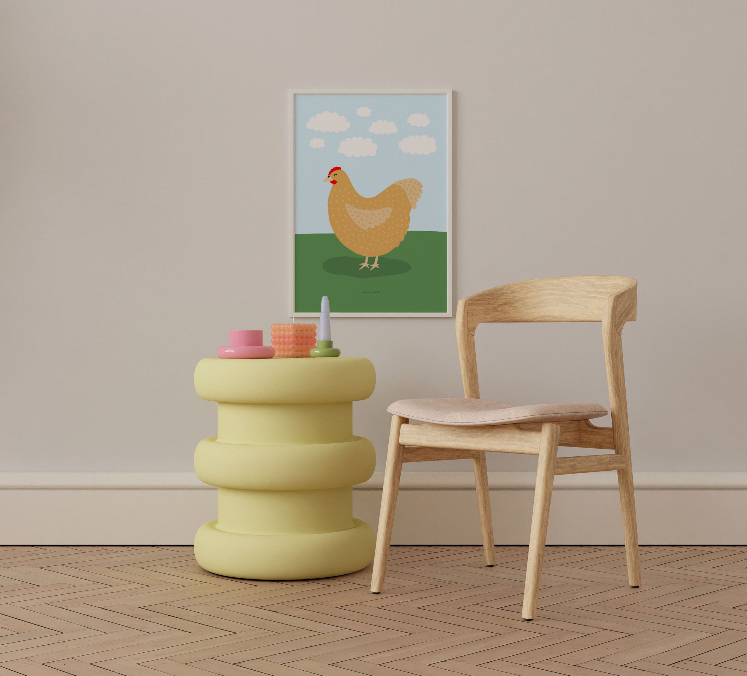 Buff Orpington Chicken Illustration, Cute Chicken Kids Artwork, Chicken ...