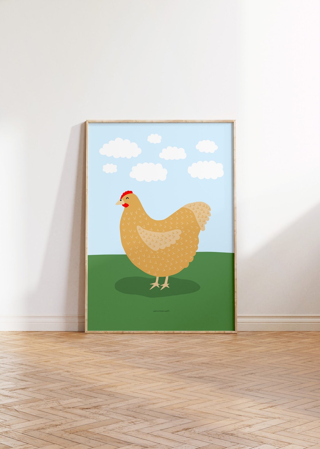 Buff Orpington Chicken Illustration, Cute Chicken Kids Artwork, Chicken ...