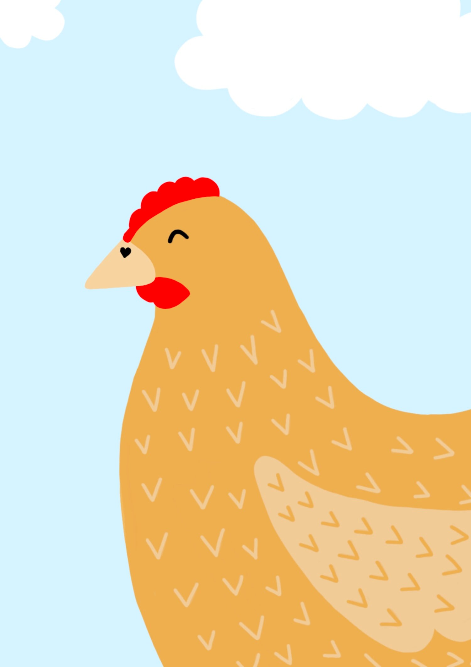 Buff Orpington Chicken Illustration, Cute Chicken Kids Artwork, Chicken ...