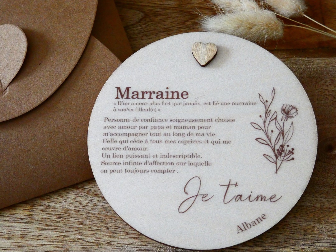 Nos jolis médaillons en bois «Marraine» --affiche marraine-Cadeau ...