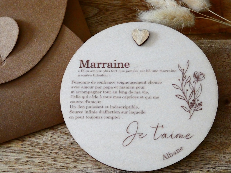 Nos jolis médaillons en bois «Marraine» --affiche marraine-Cadeau ...