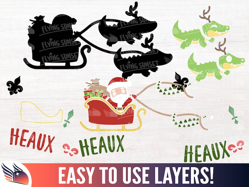 Cajun Christmas SVG PNG Heaux Heaux Southern Santa Clipart - Etsy
