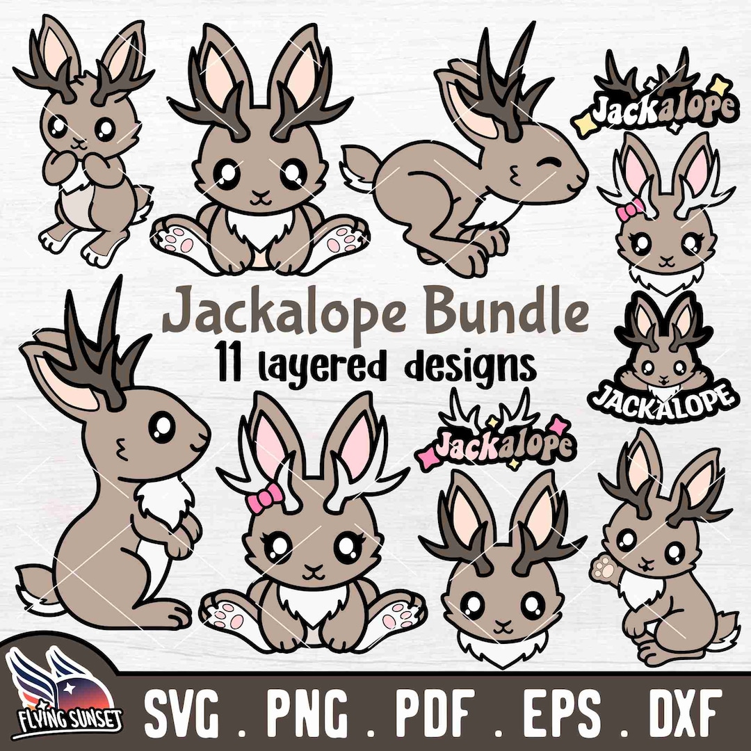 Jackalope Clipart, Cute Cryptid SVG Cut File, Cricut Vector Design ...