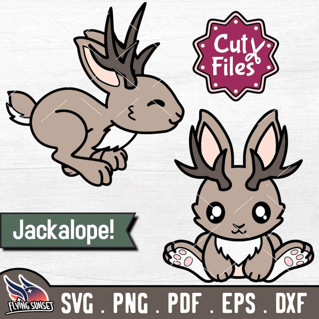 Jackalope SVG, Cute Jackalope PNG Cut File, Cricut, Kawaii Jackalope ...