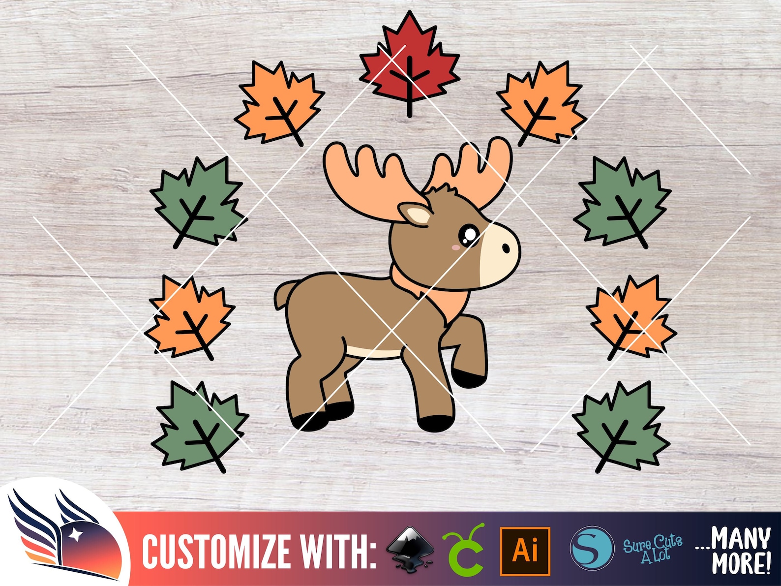 Cute Moose Svg Baby Moose Svg Moose Clipart Kawaii Moose | Etsy