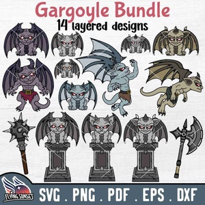 Cute Gargoyle SVG, Gargoyle Clip Art, Demon Statue Cricut Cut File ...