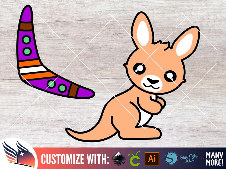 Cute Kangaroo SVG, Baby Kangaroo Svg, Kawaii Kangaroo Clipart ...
