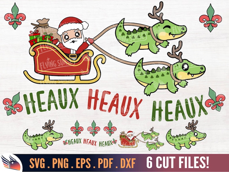 Cajun Christmas SVG PNG Heaux Heaux Southern Santa Clipart - Etsy