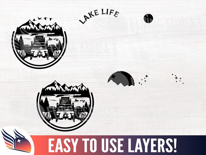 Lake Scene SVG, Lake Life Svg, Mountain Landscape, Forest Cut File ...