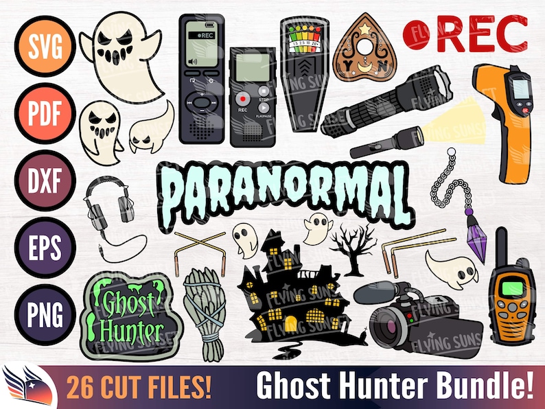 Paranormal SVG PNG, Ghost Hunter Clipart, Haunted House Cricut Cut File ...