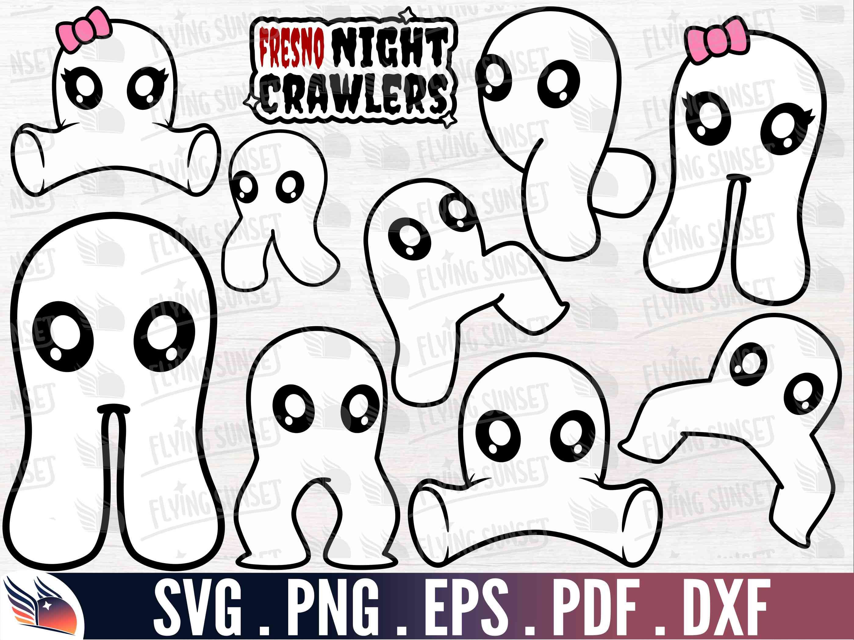Fresno Nightcrawler SVG, Cute Cryptid PNG Bundle, Chibi Urban Legend ...