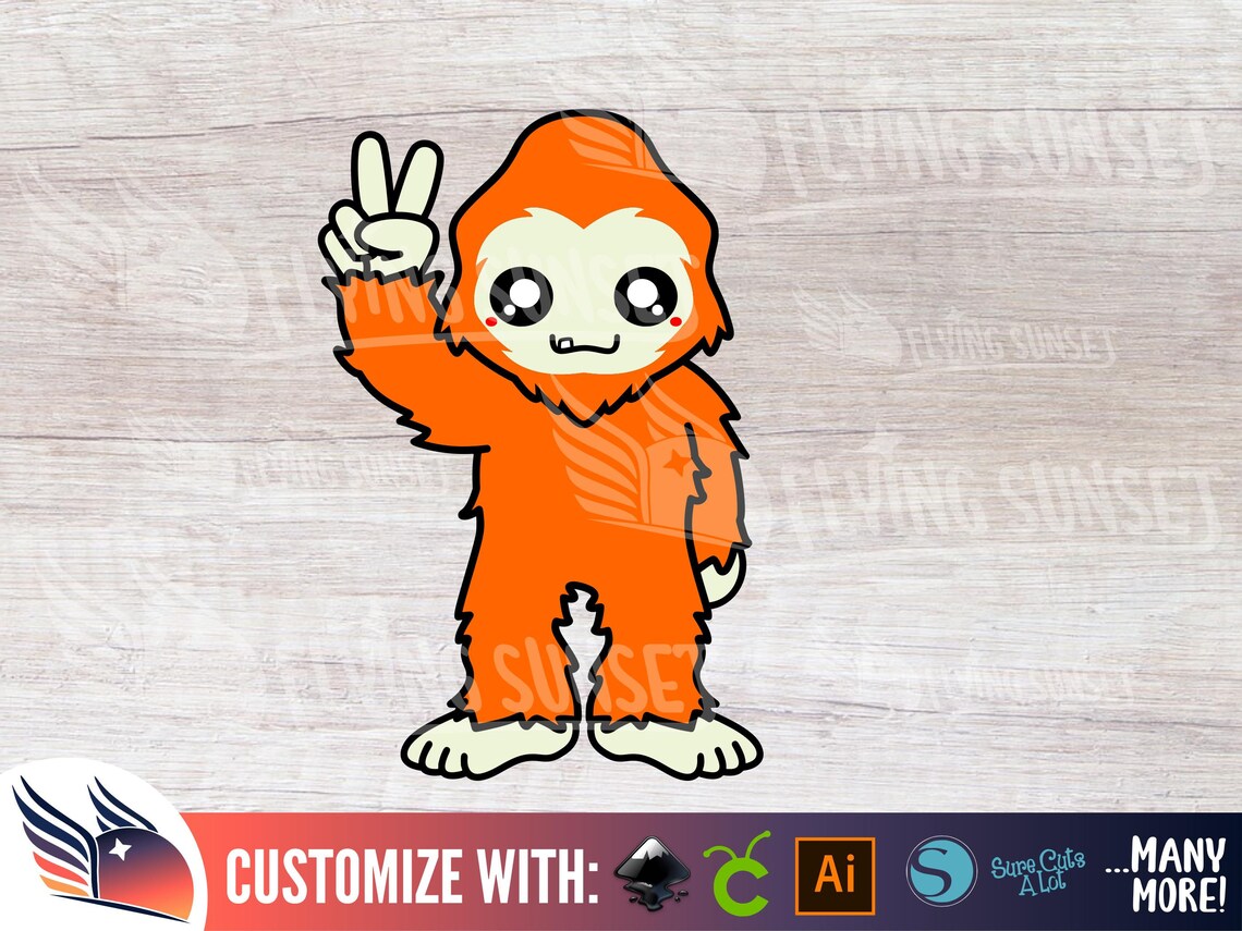Cute Bigfoot SVG, Baby Bigfoot Clipart, Kawaii Cryptid Bundle, Little ...