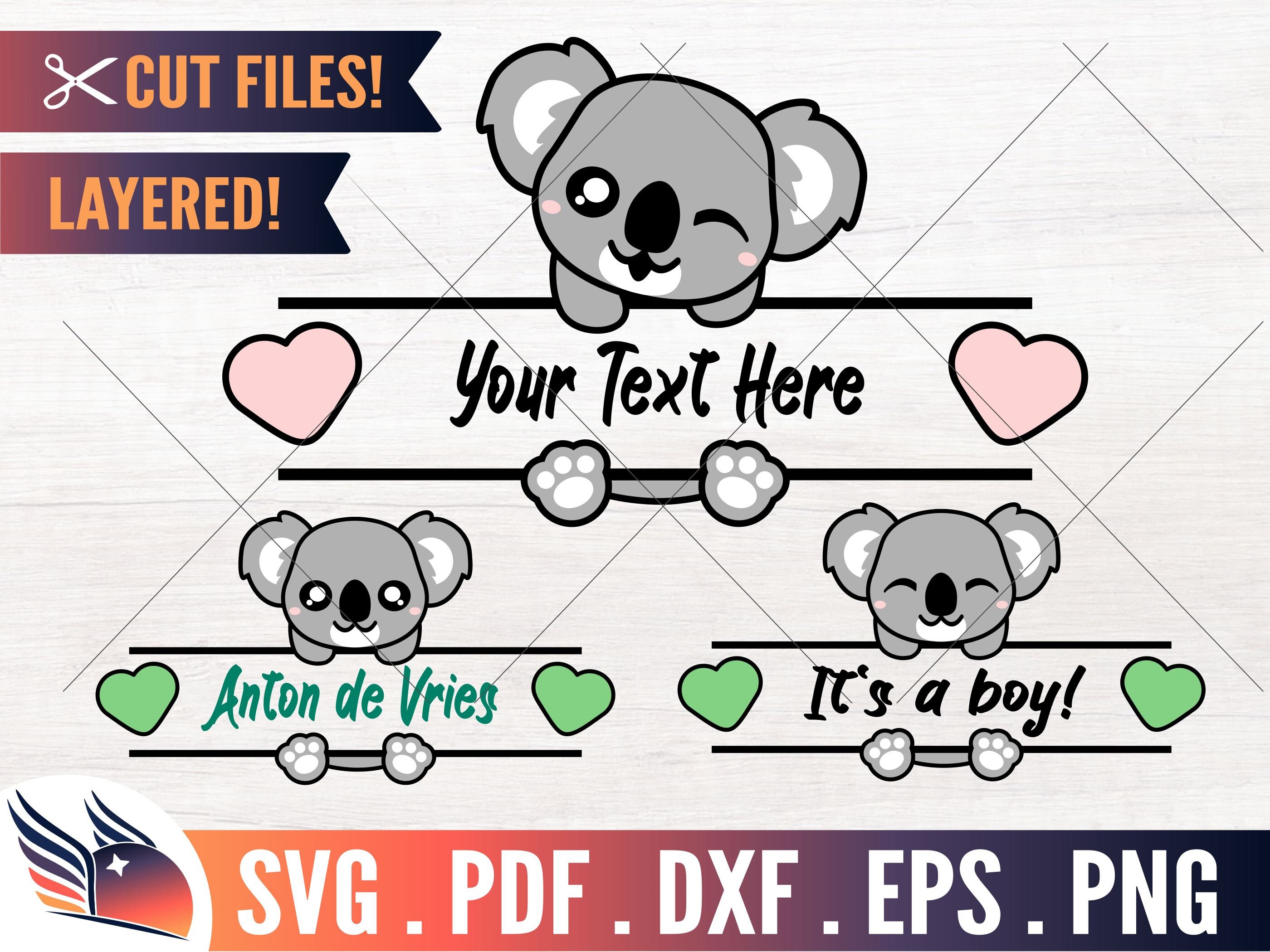 Koala Monogram SVG, Cute Koala Clipart Bundle, Personalize Koala Design ...