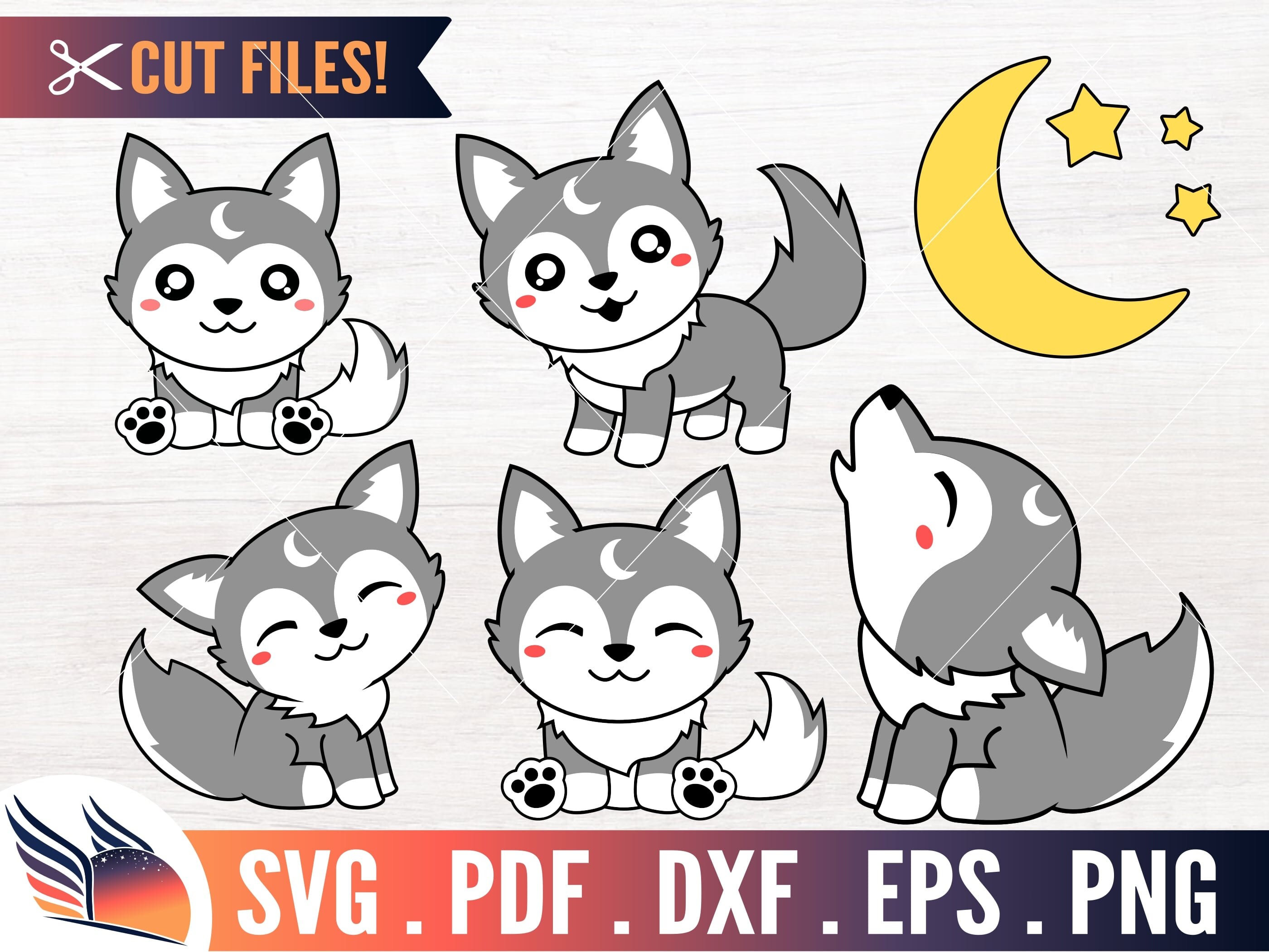 Baby Wolf Svg Bundle Cute Wolf Cut File Woodland Animal - Etsy