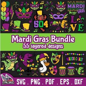 Mardi Gras SVG PNG, Cute Mardi Gras Clipart, Layered Fat Tuesday Cut ...