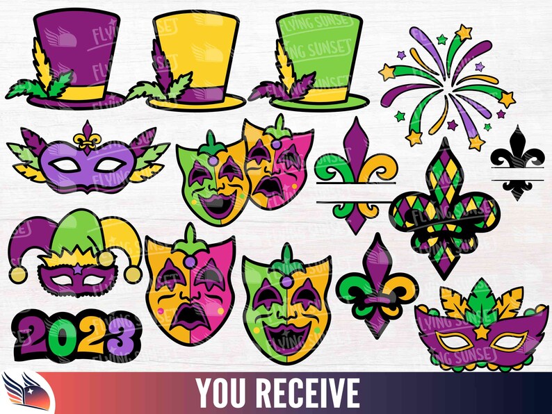 Mardi Gras SVG PNG, Cute Mardi Gras Clipart, Layered Fat Tuesday Cut ...