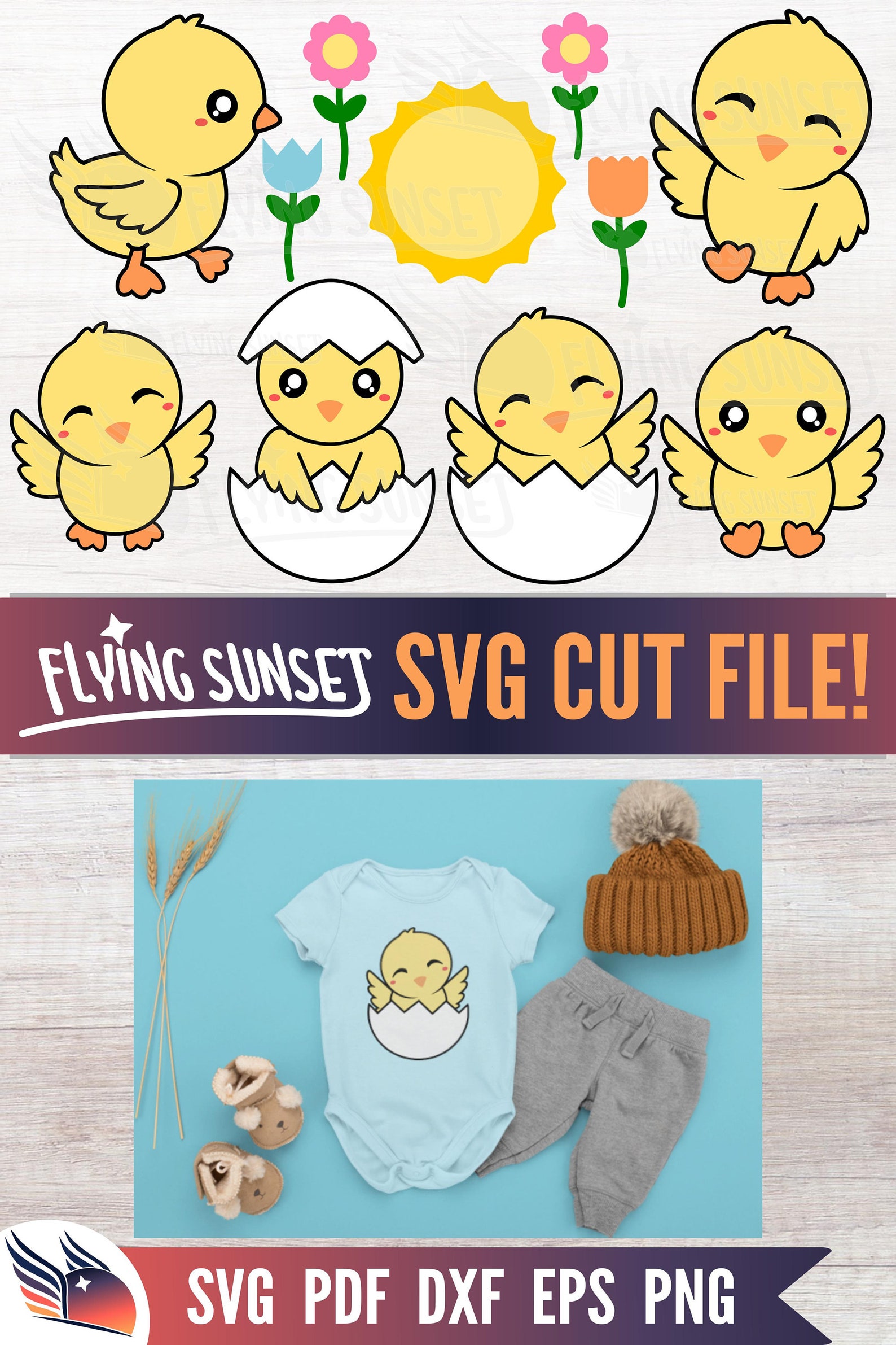 Chick Hatching SVG PNG Cute Kawaii Chicken Clipart Baby Hen - Etsy
