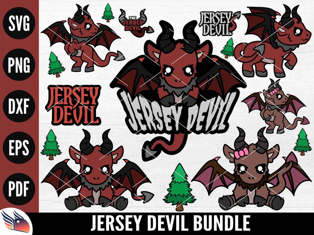 Cute Jersey Devil Clipart SVG, Baby Cryptid PNG, Kawaii Monster Sticker ...