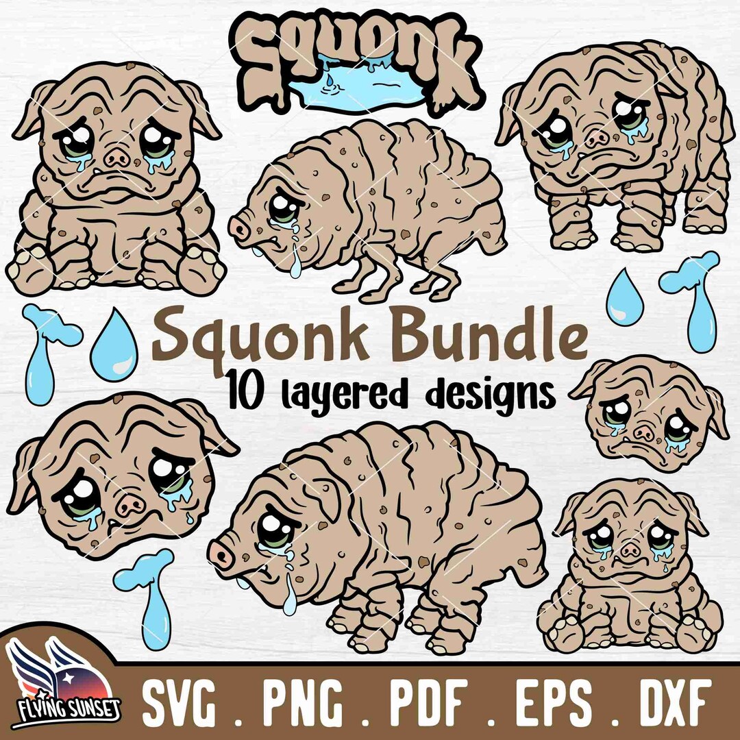 Cute Squonk SVG, Squonk Cryptid Art, Squonk Clipart PNG Bundle ...