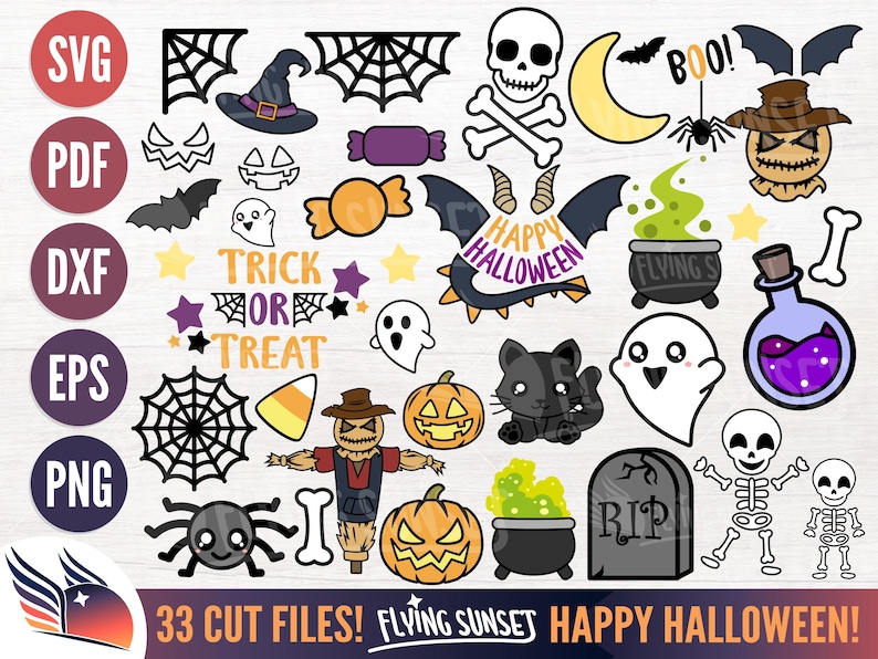 Cute Halloween SVG Halloween Clipart Bundle Kawaii Halloween - Etsy