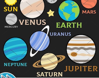 Solar System Svg Space Bodies Svg Stars Svg Astronomy Svg - Etsy