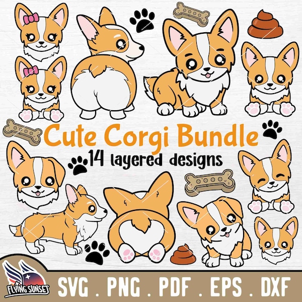 Kawaii Corgi Clipart - Etsy