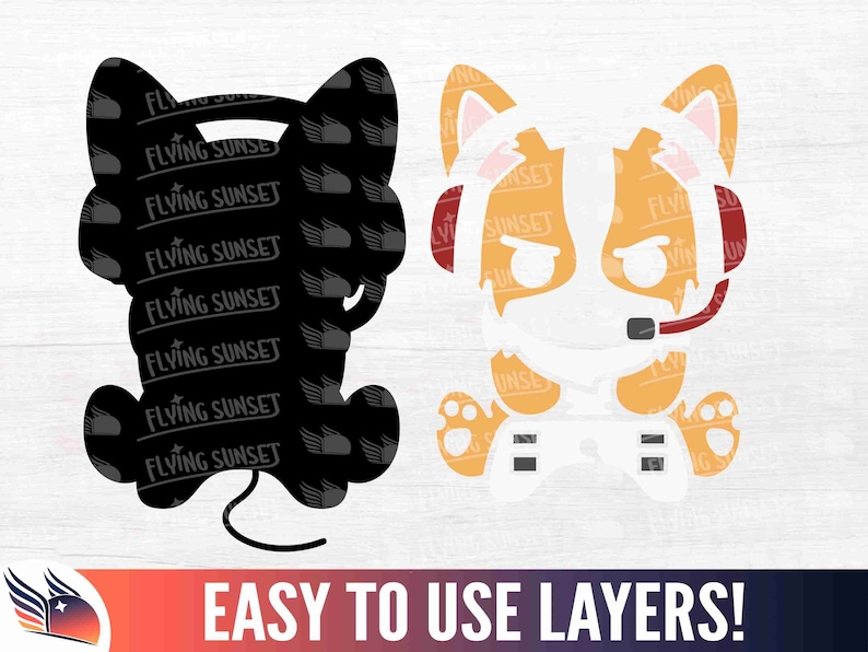 Gamer Corgi SVG Clipart, Gaming Dog Outline, Video Game Streamer PNG ...