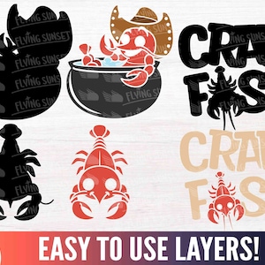 Cute Crawfish SVG PNG, Crawfish Boil Clipart, Crawdad Layered Vinyl ...
