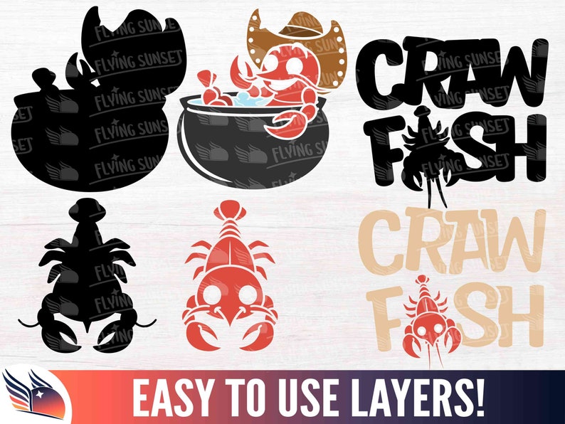 Cute Crawfish SVG PNG, Crawfish Boil Clipart, Crawdad Layered Vinyl ...