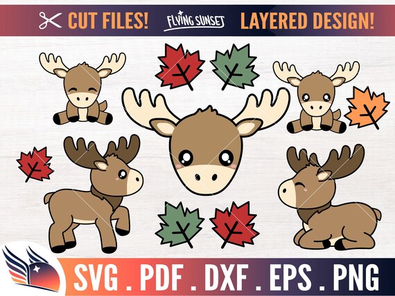 Cute Moose SVG Baby Moose Svg Moose Clipart Kawaii Moose - Etsy Hong Kong