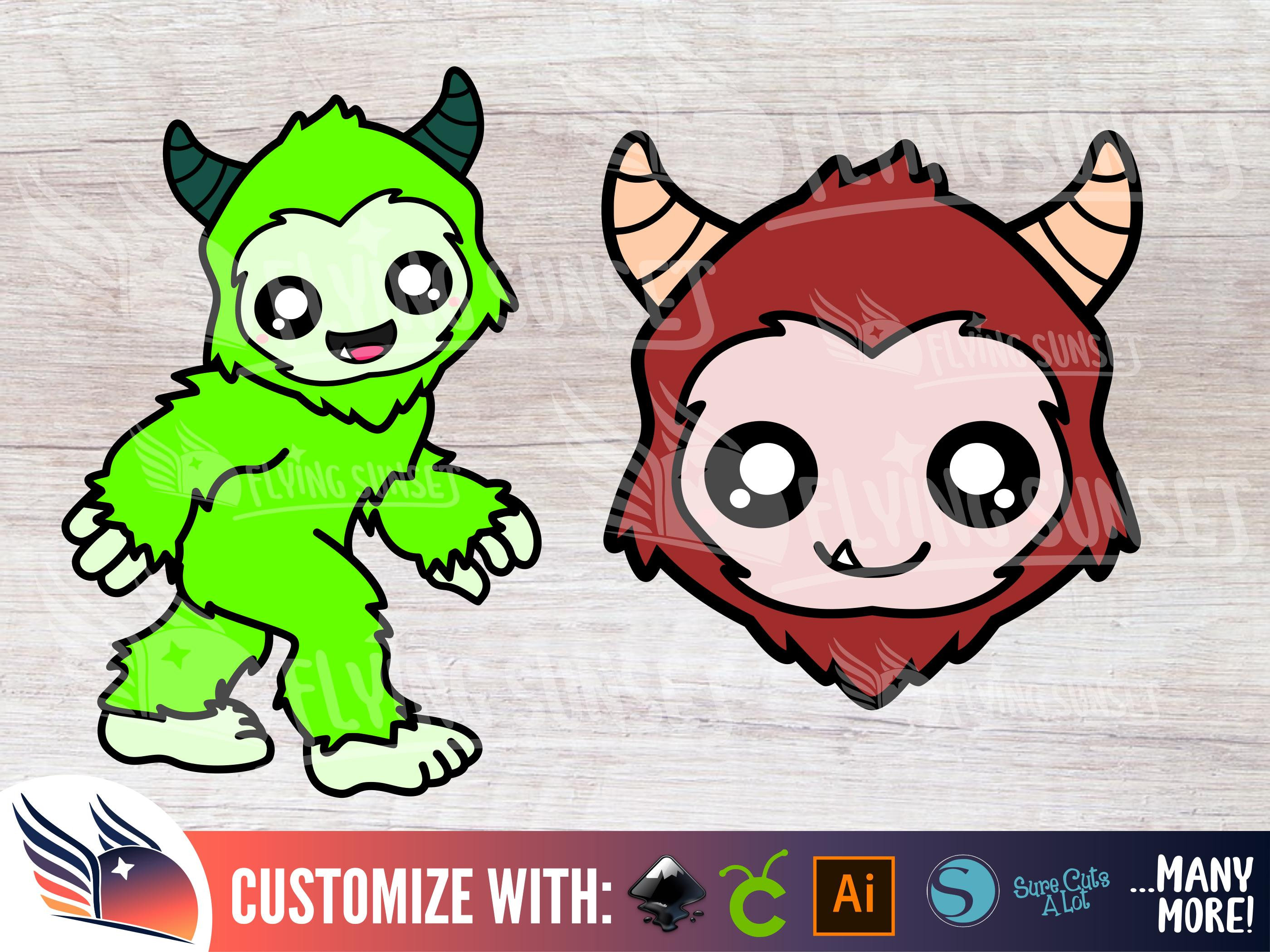 Cute Yeti SVG Baby Yeti Clipart Kawaii Cryptid Bundle Sweet - Etsy ...