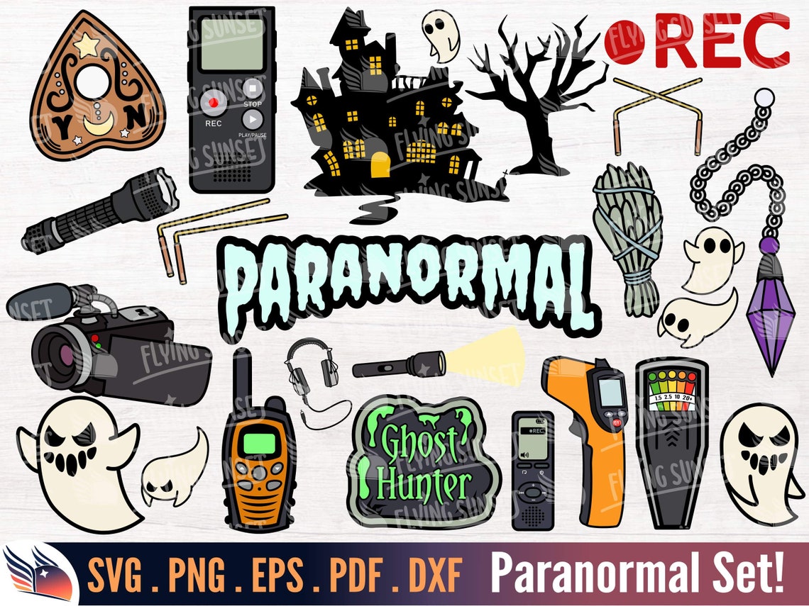 Paranormal SVG PNG, Ghost Hunter Clipart, Haunted House Cricut Cut File ...