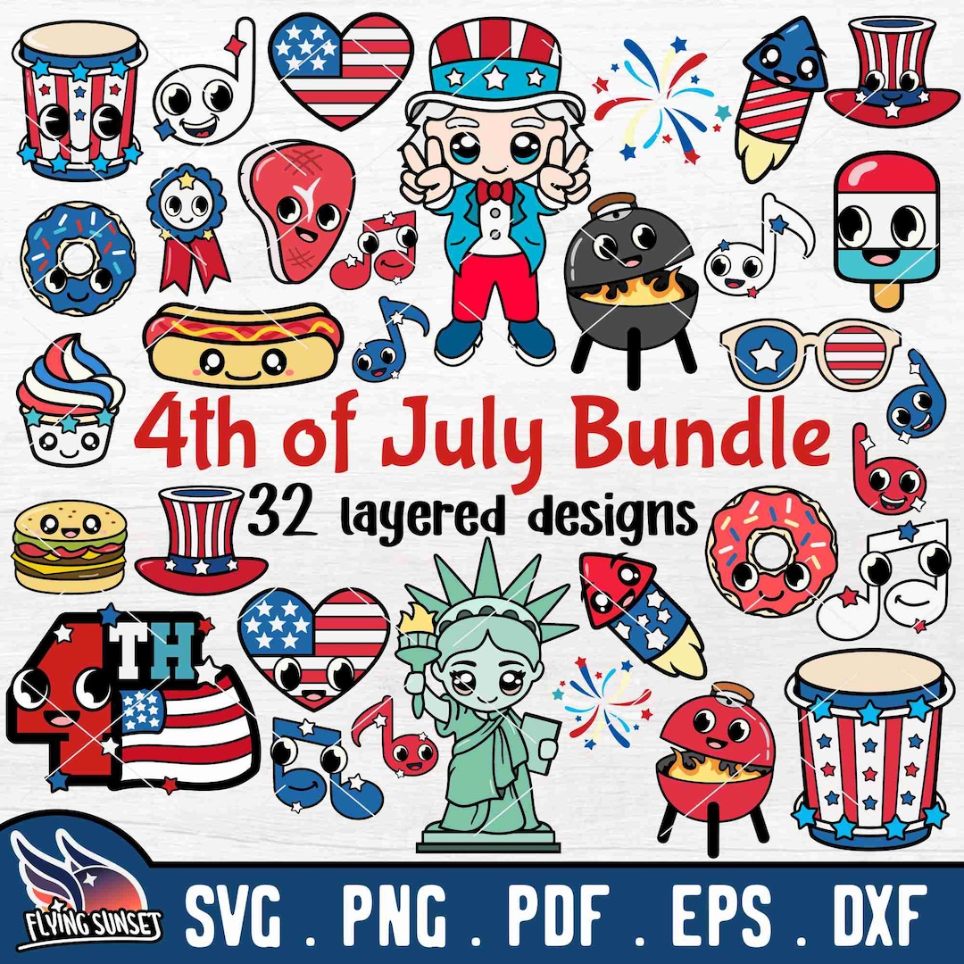 4th of July SVG Bundle, Cute USA Clipart Bundle, Forth of July Shirt ...