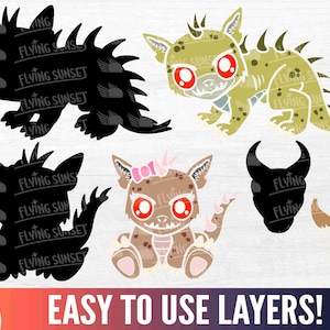 Cute Chupacabra SVG, Chupacabra Clipart PNG, Kawaii Cryptid Monster ...