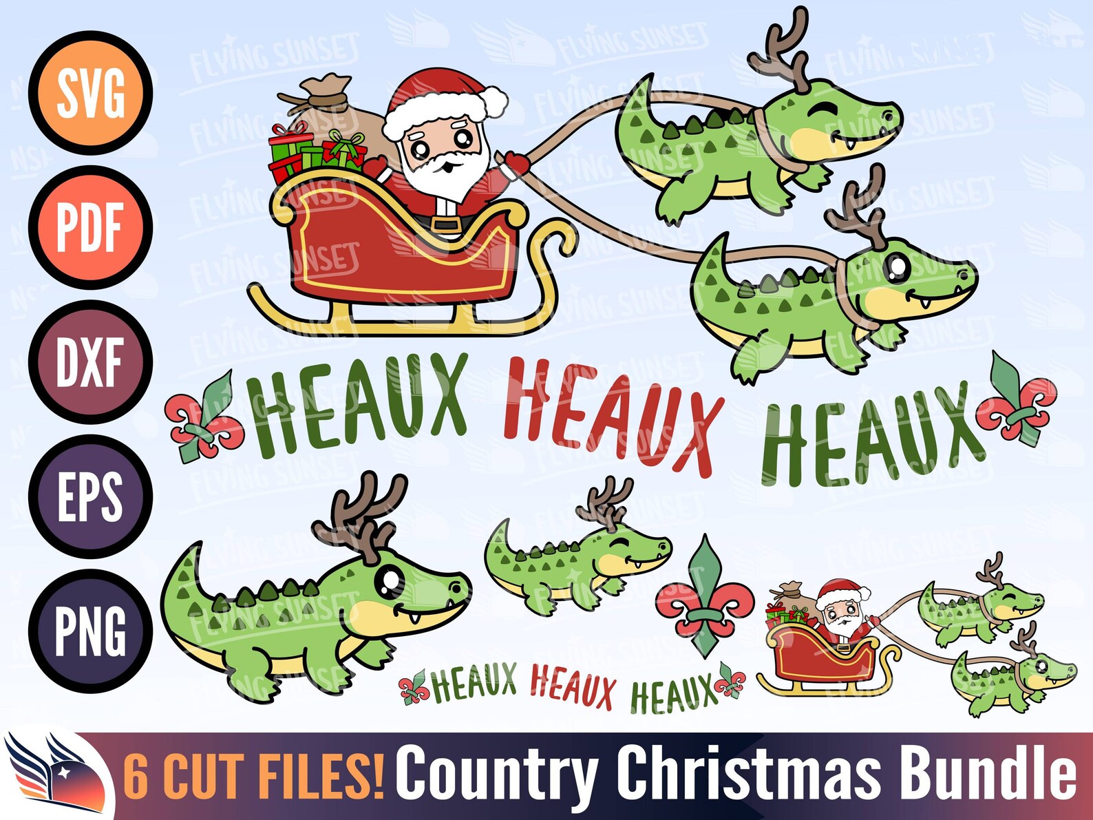 Cajun Christmas SVG PNG, Heaux Heaux, Southern Santa Clipart, Kawaii ...