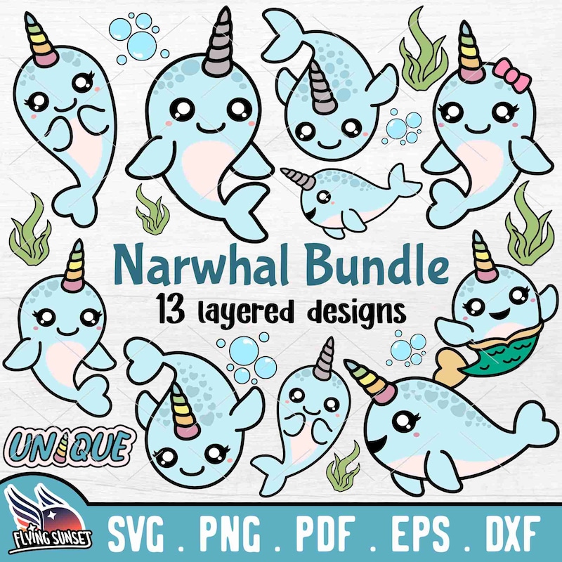 Narwhal Clip Art - Etsy