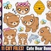 Cute Bear SVG PNG Kawaii Bear Cub Clipart Teddy Bear Cut - Etsy