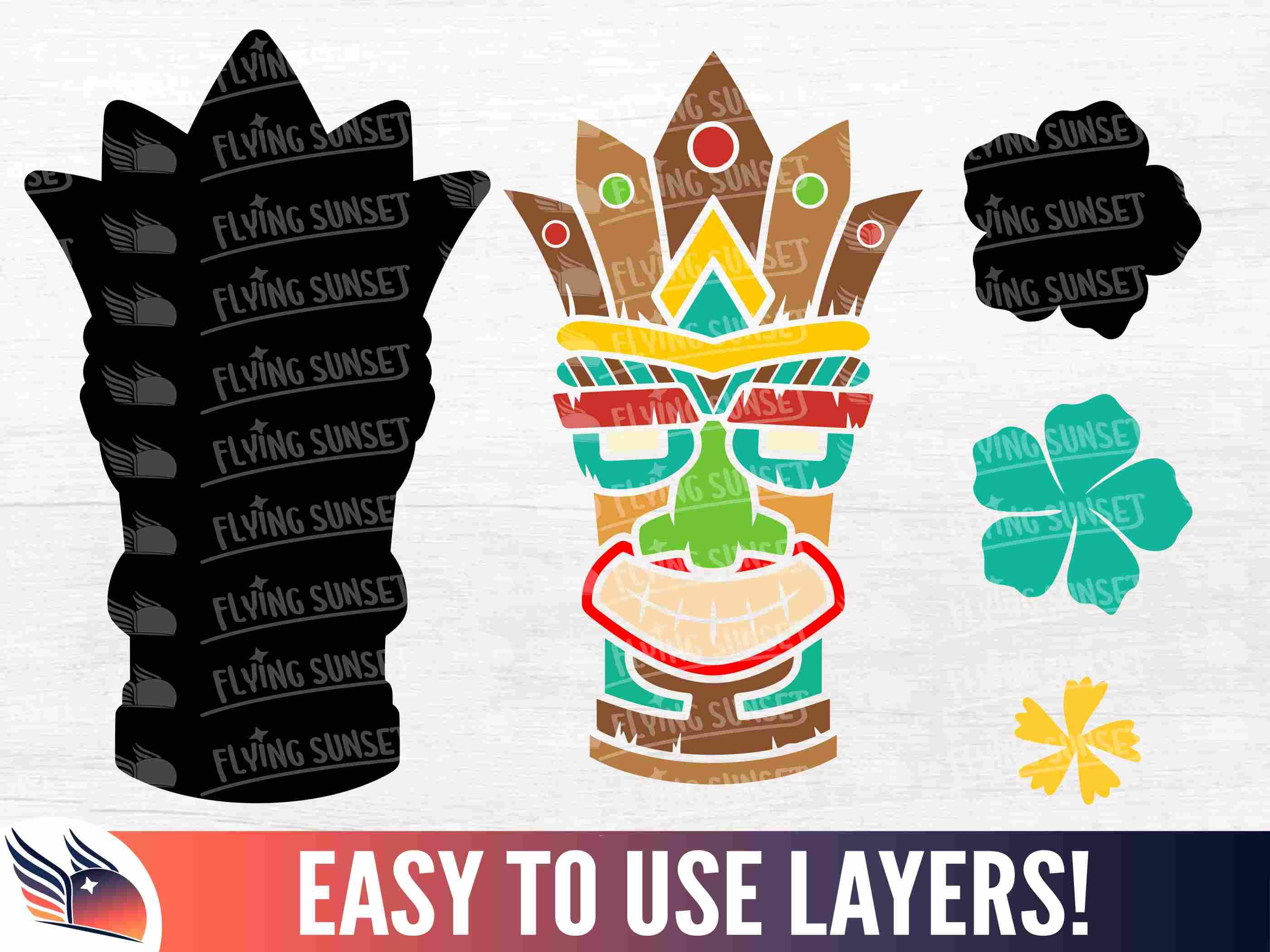 Tiki Mask SVG Bundle Totem Pole Face Layered Hawaiian Idol - Etsy Australia