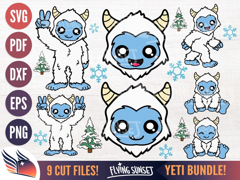 Cute Yeti SVG Baby Yeti Clipart Kawaii Cryptid Bundle Sweet - Etsy ...