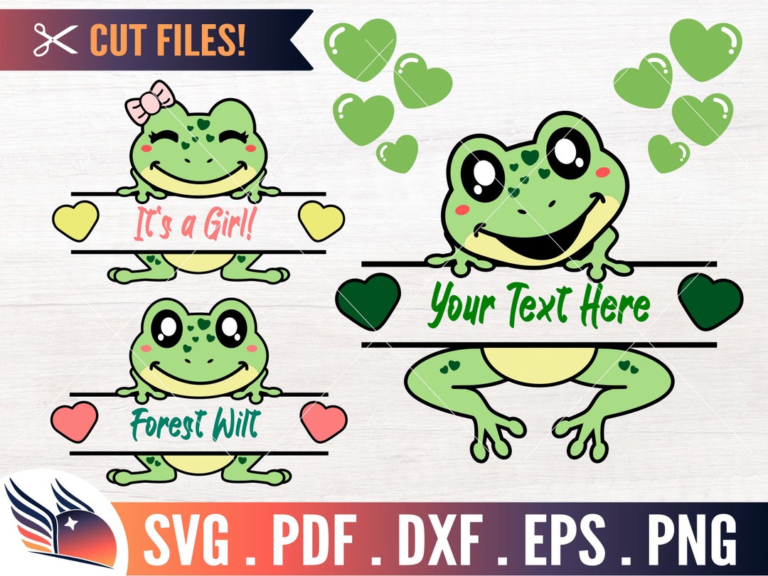 Cute Frog Monogram SVG Frog Svg Baby Frog Svg Kawaii Frog - Etsy