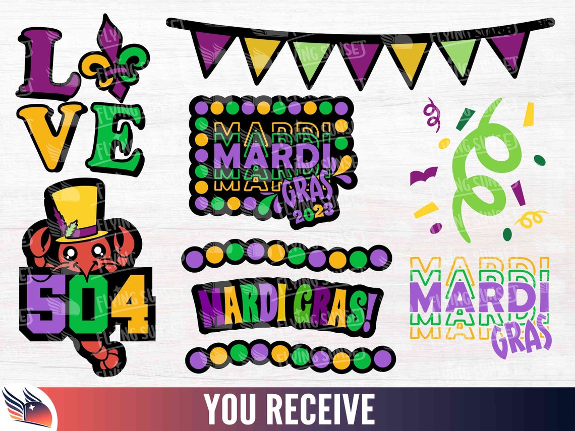 Mardi Gras SVG PNG, Cute Mardi Gras Clipart, Layered Fat Tuesday Cut ...