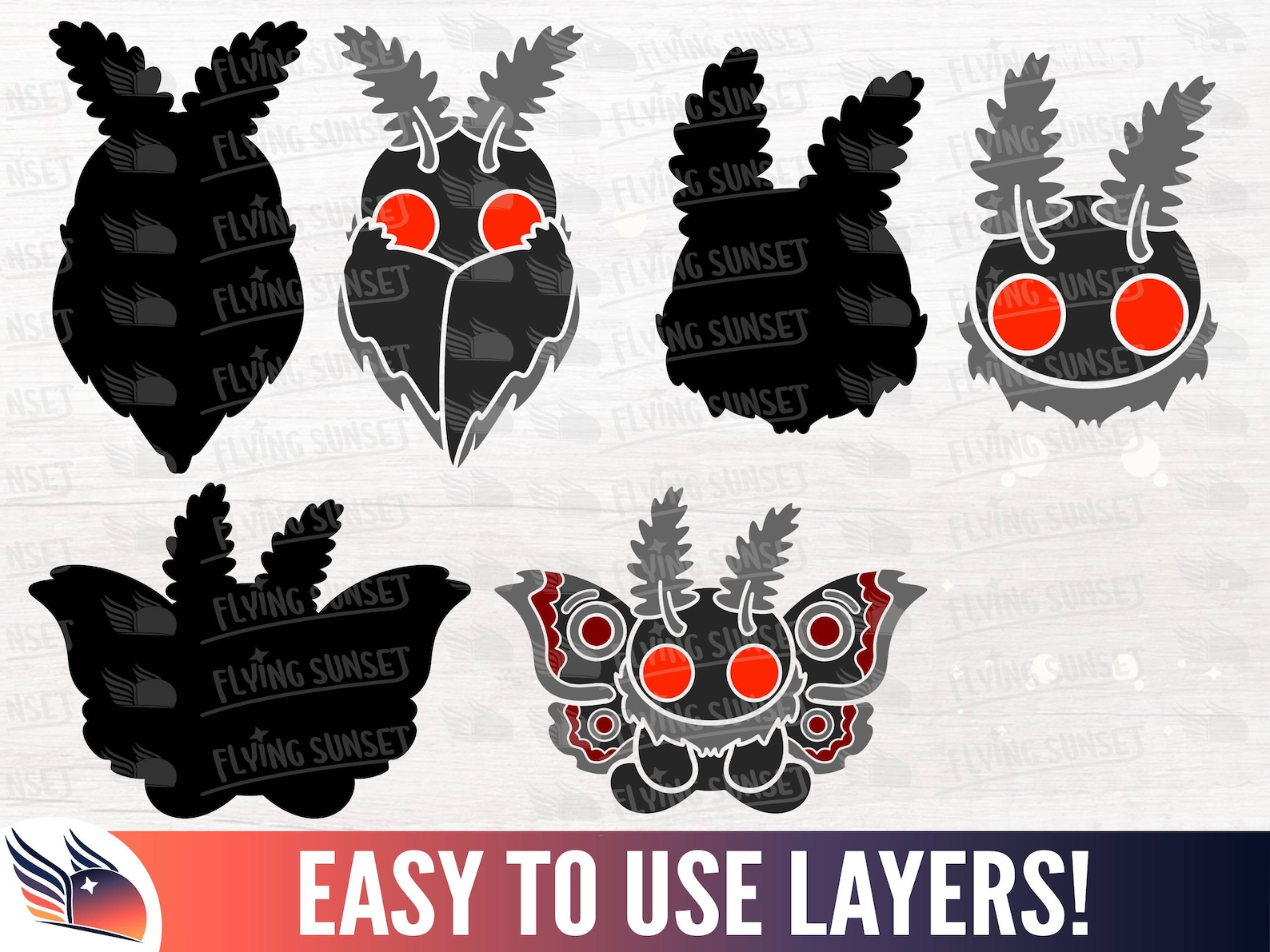 Cute Mothman Cryptid SVG, Mothman Clipart Cut Files, Kawaii Cricut PNG ...