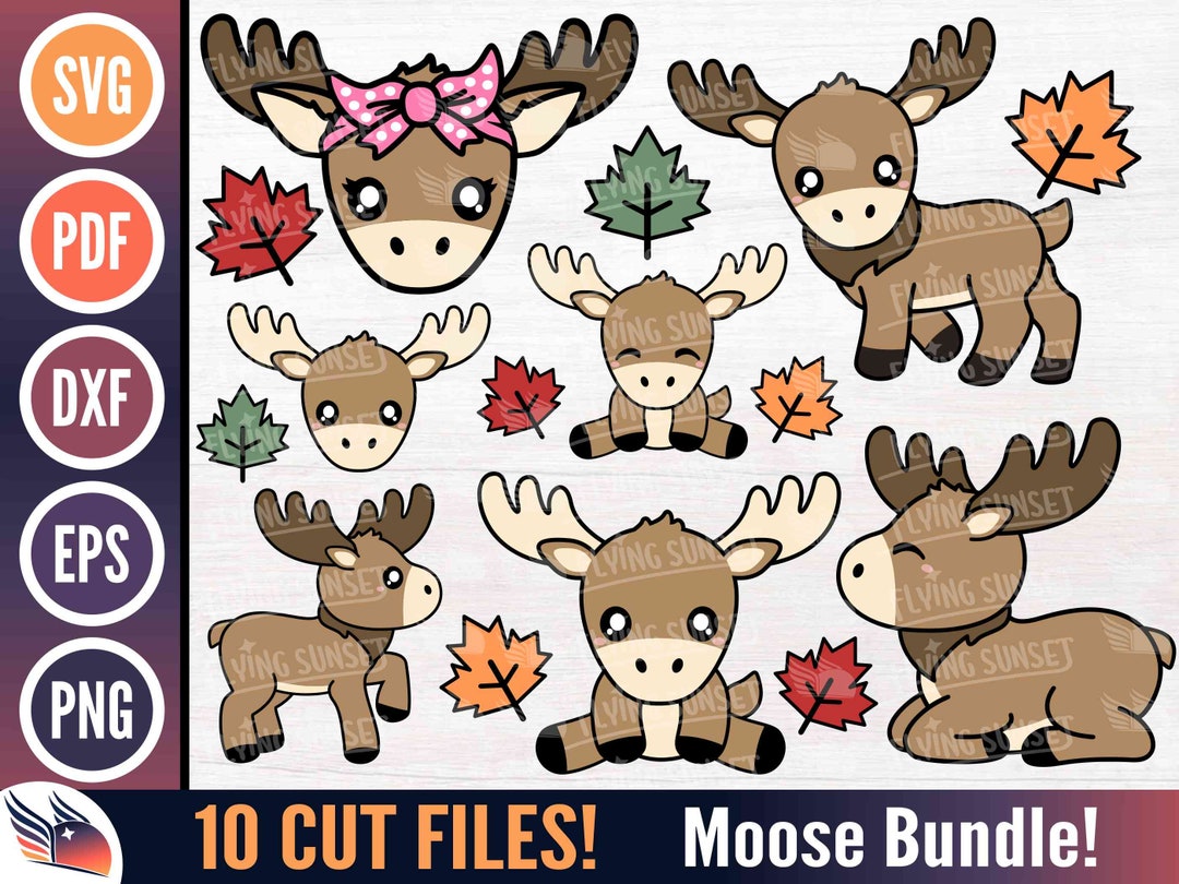 Cute Moose SVG Baby Moose Svg Moose Clipart Kawaii Moose - Etsy Hong Kong