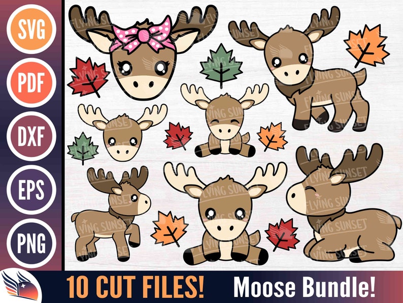 Cute Moose SVG Baby Moose Svg Moose Clipart Kawaii Moose - Etsy